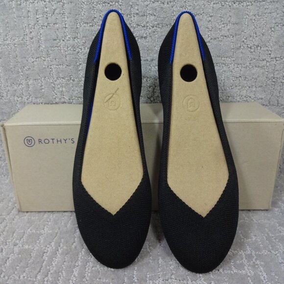 Rothy's | Shoes | Rothys The Flat Black Solid Round Toe Slip On Shoes ...